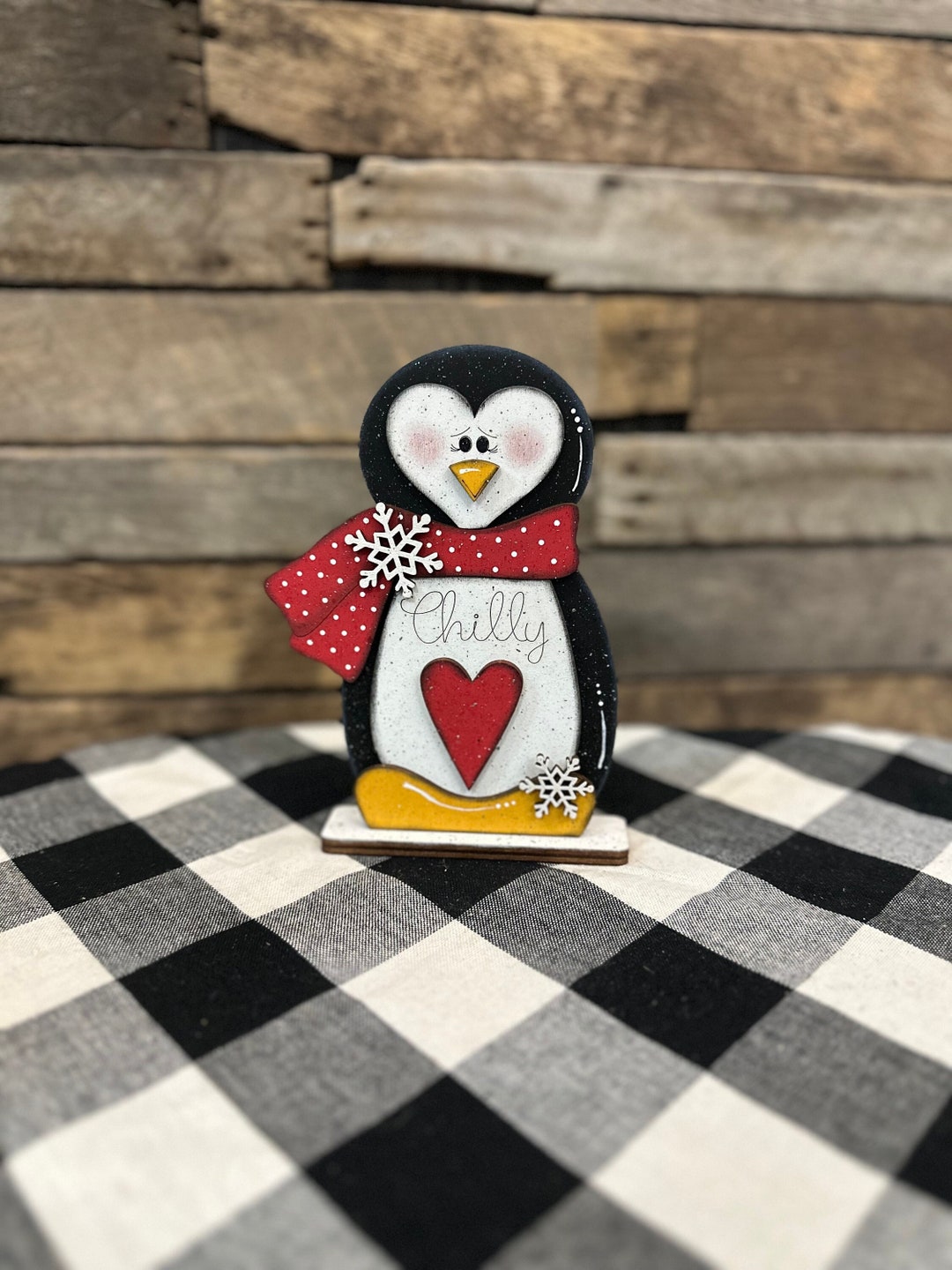 Penguin Sitter Wooden, Penguin Decor, Winter Penguin Laser Cut Craft ...