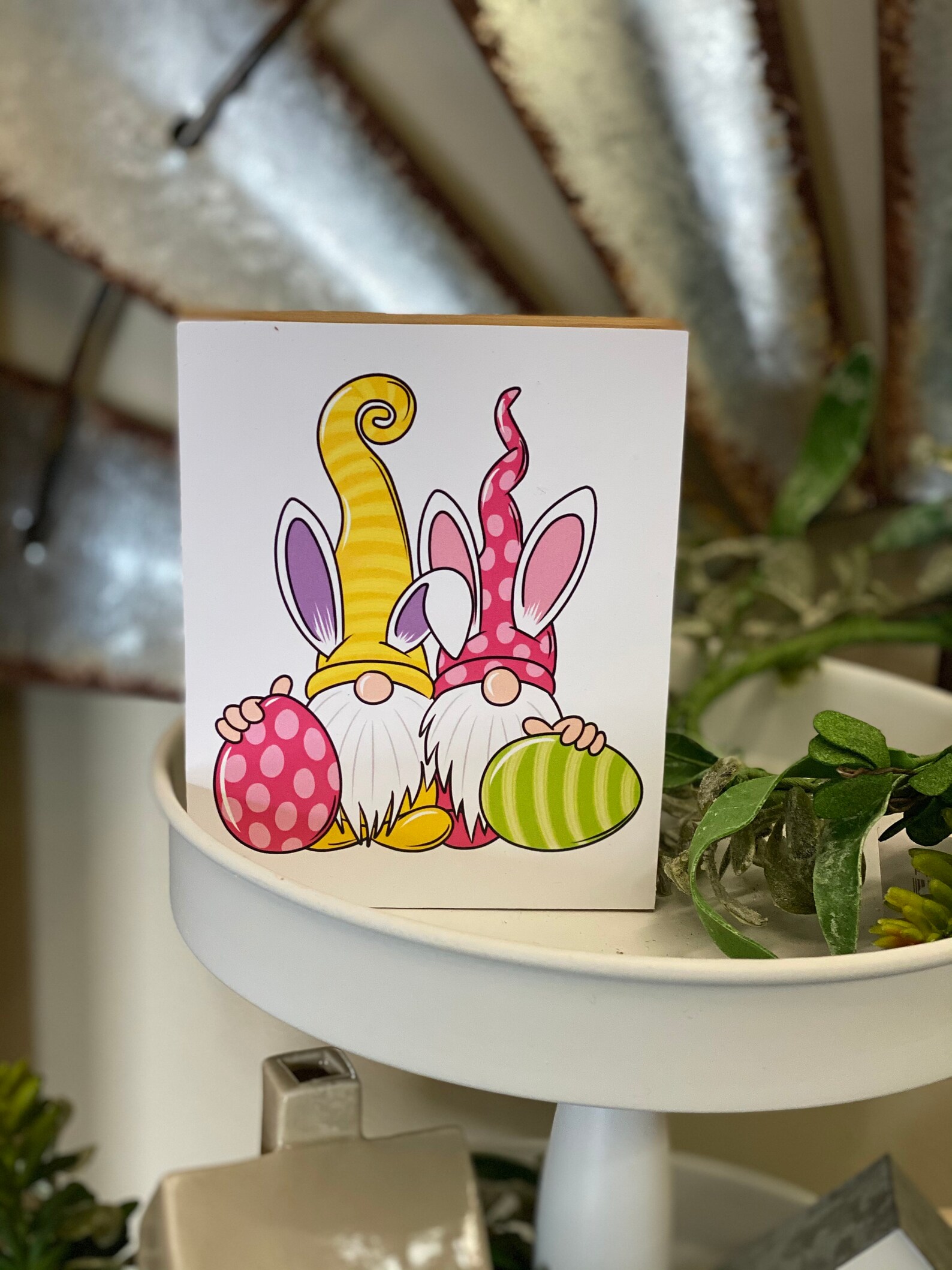 Gnome Easter Bunny Wooden Block Sign: Tiered Tray Decor - Etsy