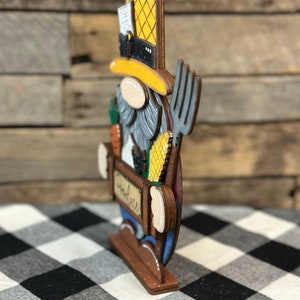 Farmer Gnome, Summer Farm Gnome, Wooden Painted Gnome, Gnome Decor ...