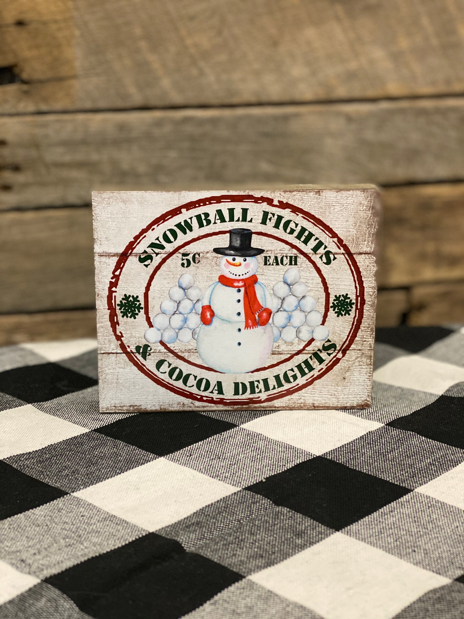 Snowball Fights Snowman Sign Winter Home Decor Farmhouse - Etsy