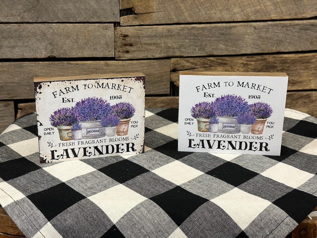 Lavender Farm Wooden Block Sign: Summer Tiered Tray Decor - Etsy