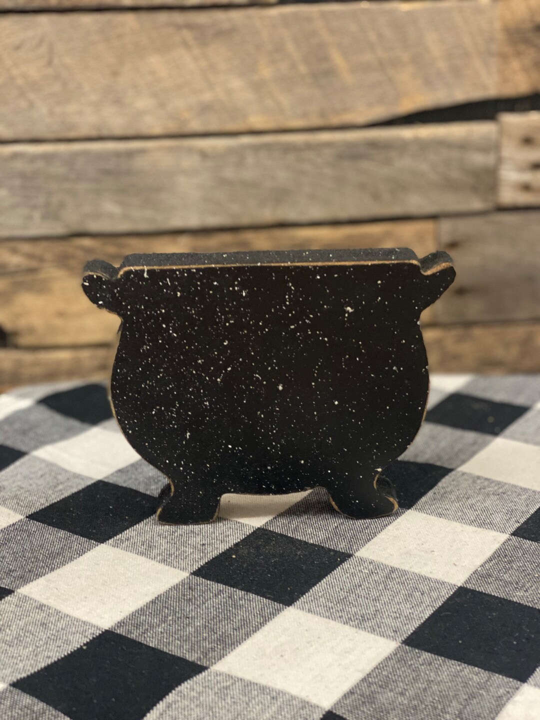 Wooden Black Cauldron: Halloween Tiered Tray Decor - Etsy