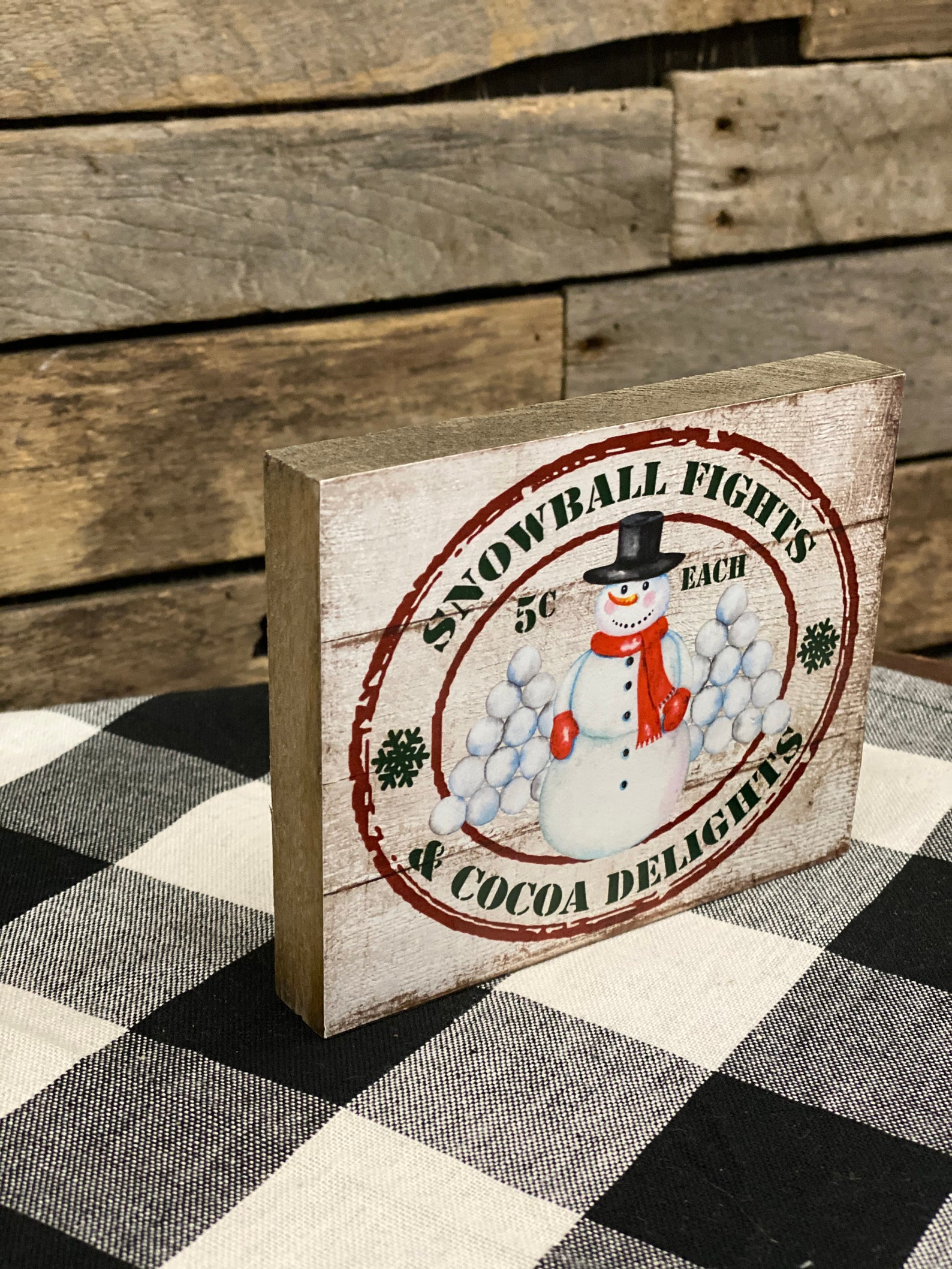 Snowball Fights Snowman Sign Winter Home Decor Farmhouse - Etsy