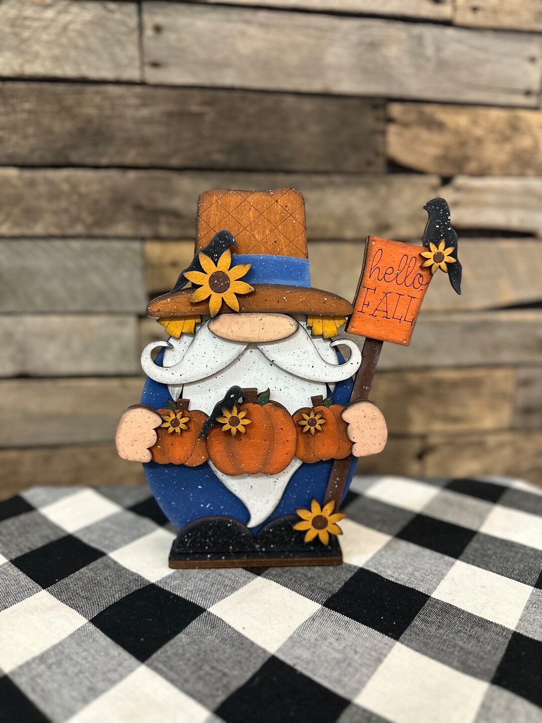 Painted Fall Pumpkin Gnome, Fall Home Decor, Fall Decor, Scarecrow ...