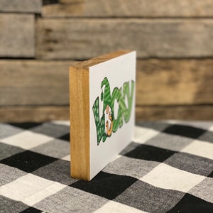 Lucky Gnome St. Patrick's Day Wooden Block Sign - Etsy