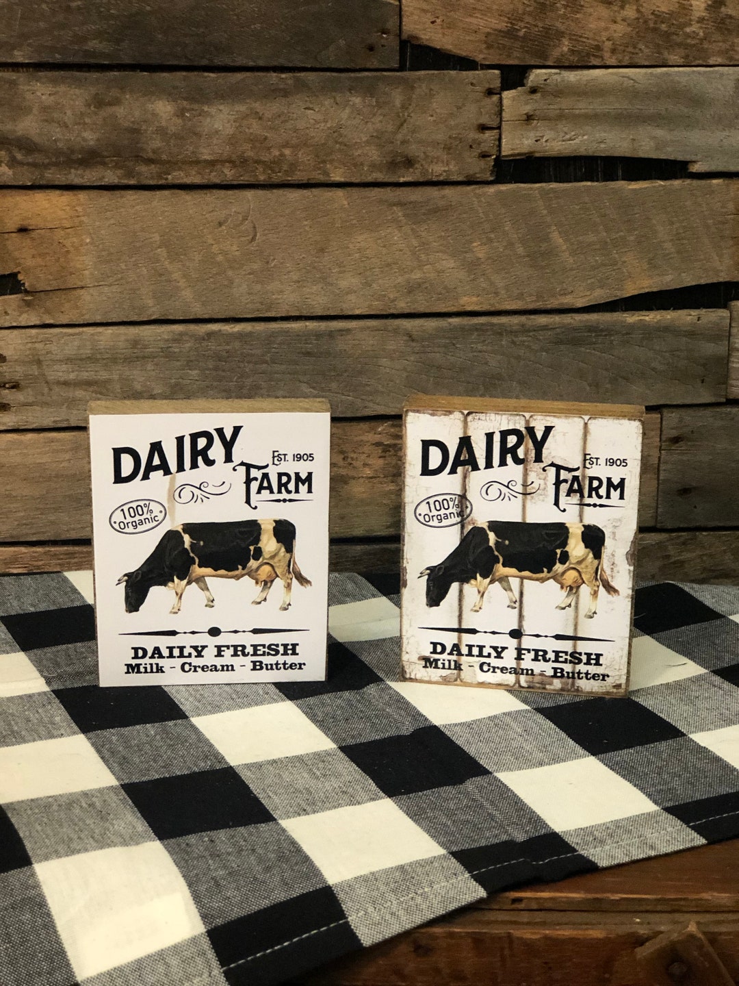 Dairy Farm Cow Wooden Sign: Farmhouse Decor - Etsy