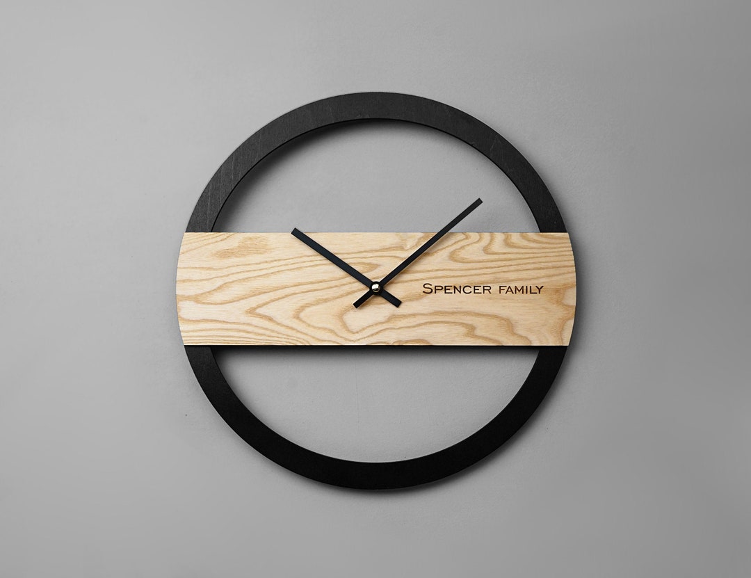 Personalized Modern Wall Clock EXOTIC Wood Silent Custom - Etsy