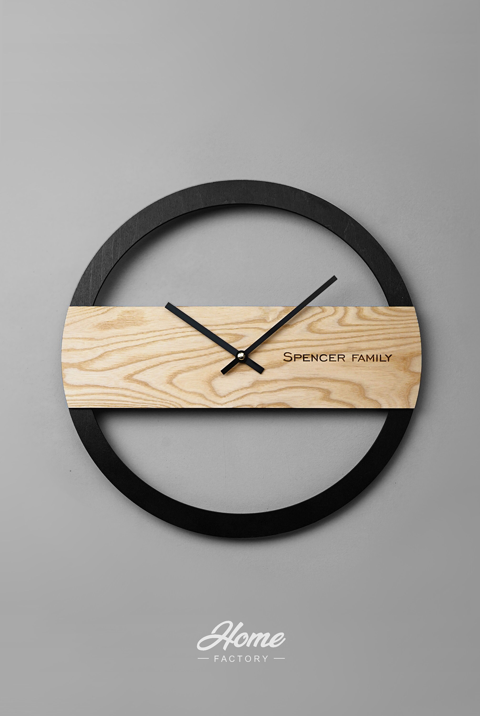 Personalized Modern Wall Clock EXOTIC Wood Silent Custom Housewarming ...