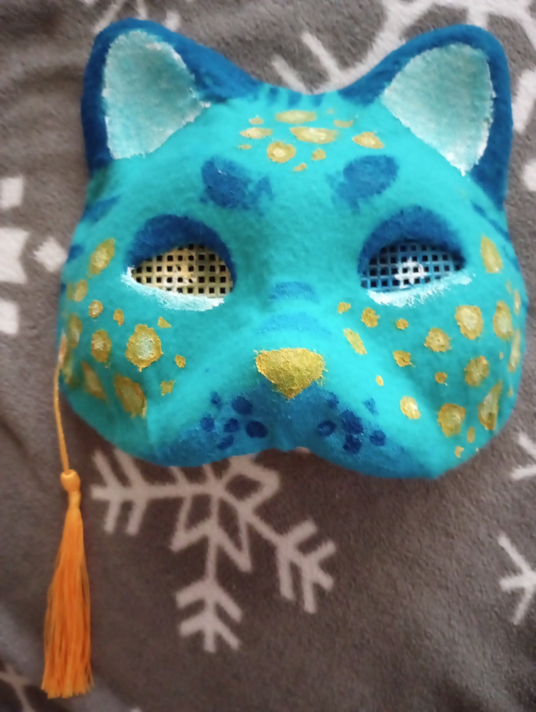 Neon Blue Leopard Cat Mask Therian Costume - Etsy