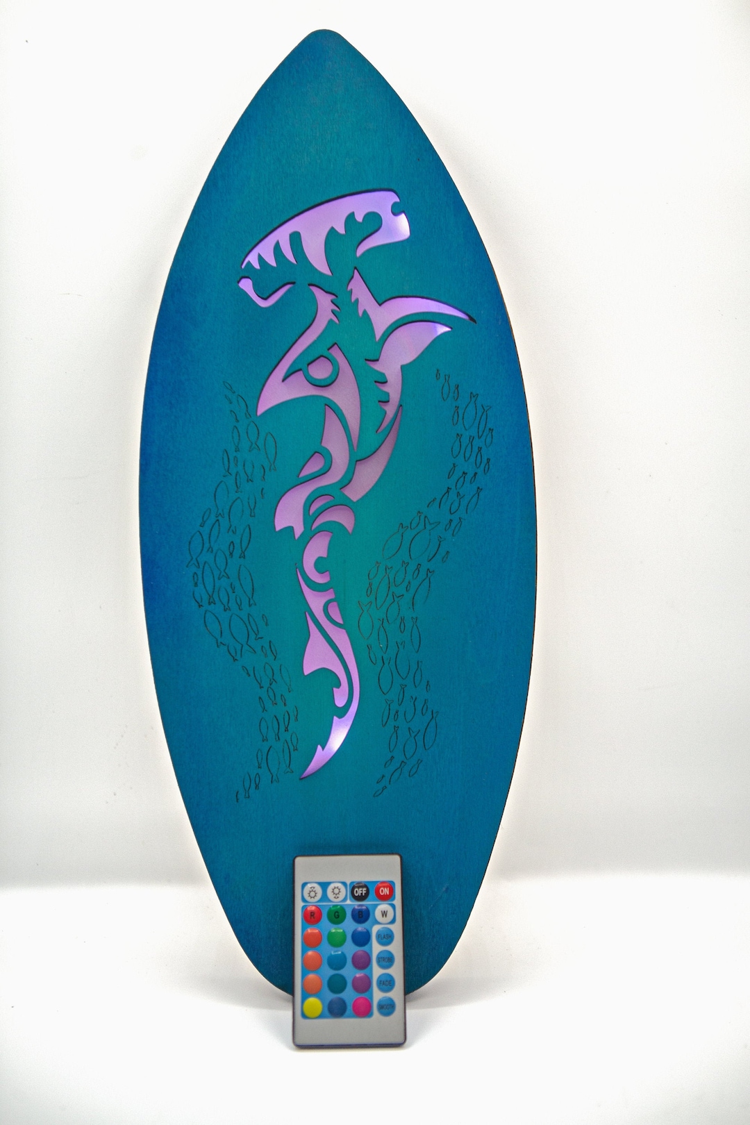 Lighted Wall Decor Hammerhead Shark Surfboard LED Wall Art - Etsy