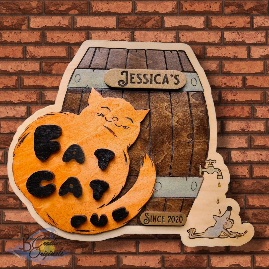 Fat Cat Pub Sign Home Bar Sign Pub Sign Tavern Sign Home - Etsy
