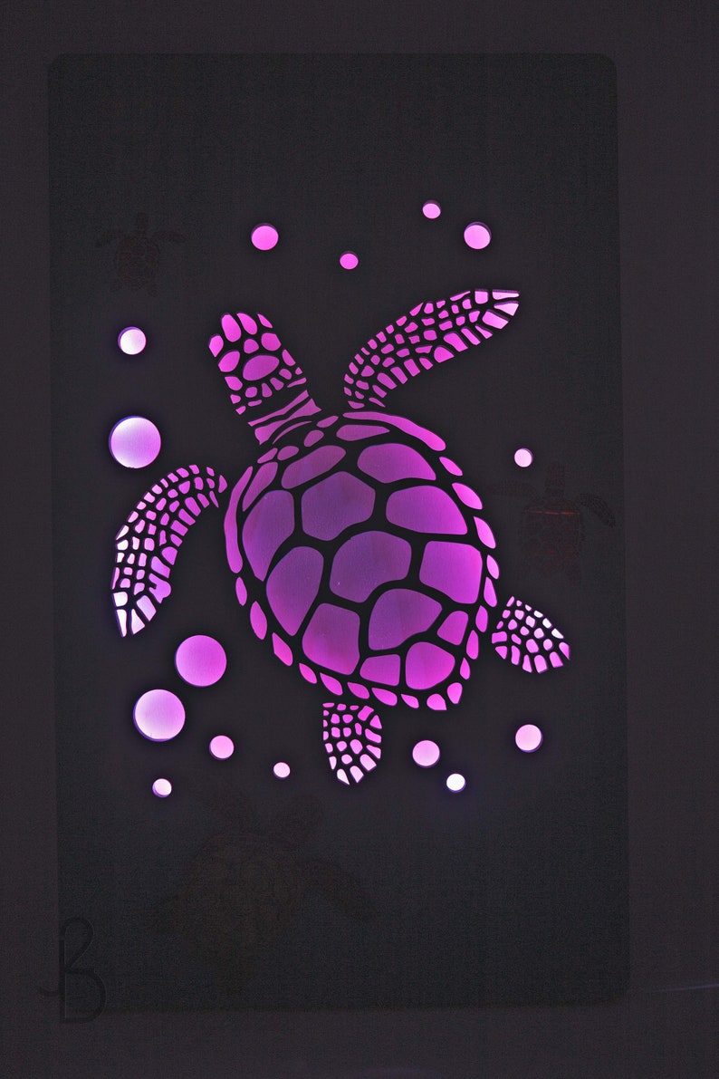 Lighted Wall Decor Unique Wall Art Sea Life Art Turtle Art - Etsy