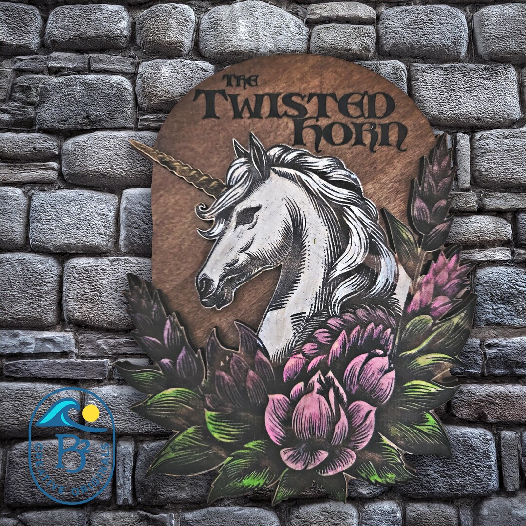 Unicorn Tavern Sign – Fantasy Home Bar Décor, Mystical Wall Art, Dnd ...