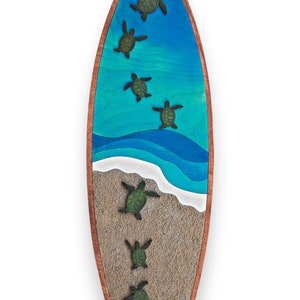 Sea Turtle Surfboard Art, Extra Large Handmade Sea Life Decor, Wall Art ...