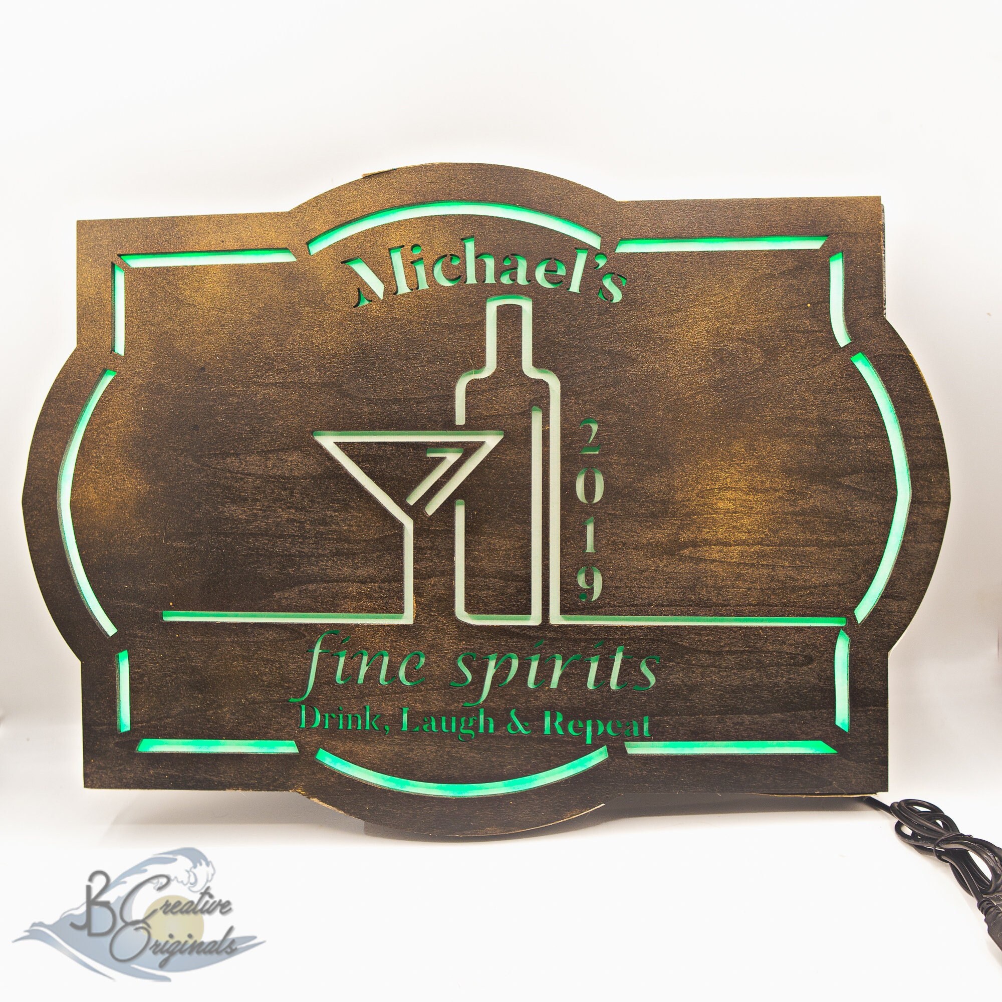 Illuminated Art Wall Art Lighted Bar Sign Personalized Bar - Etsy