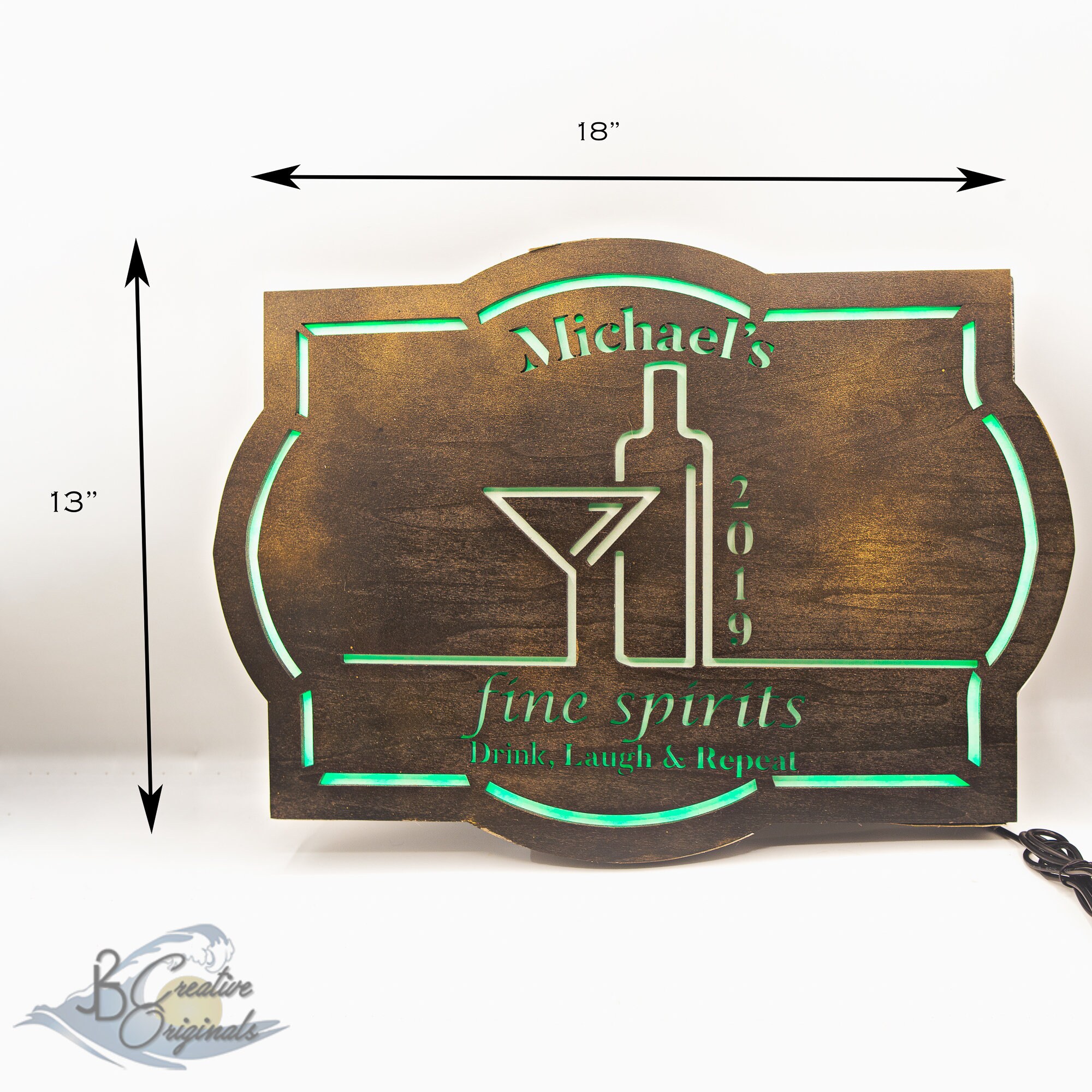 Illuminated Art Wall Art Lighted Bar Sign Personalized Bar - Etsy