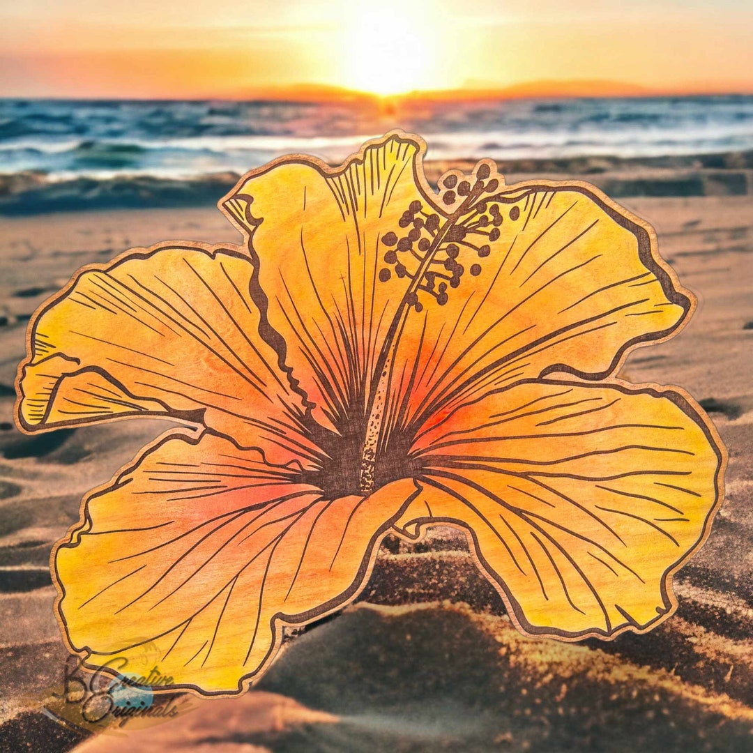 Handmade Hibiscus Wood Wall Art: Tropical Flower Decor - Etsy