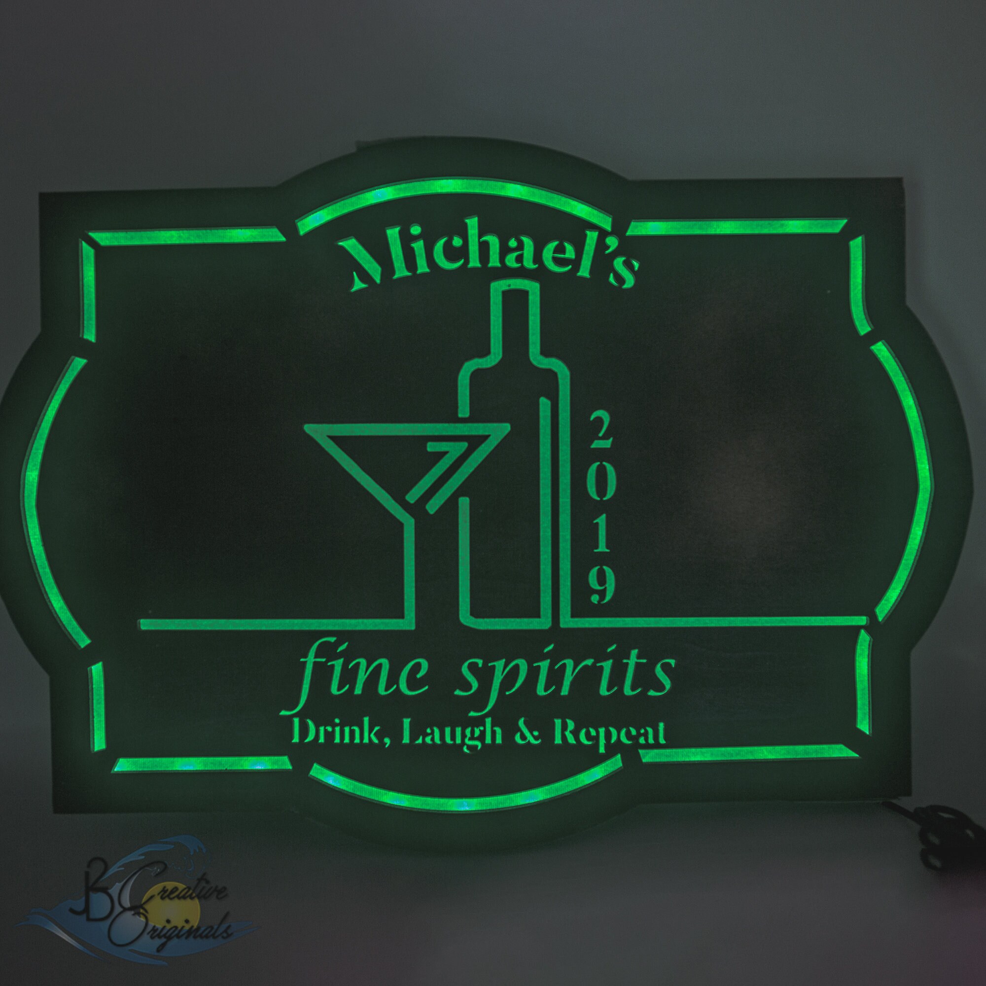 Illuminated Art Wall Art Lighted Bar Sign Personalized Bar - Etsy