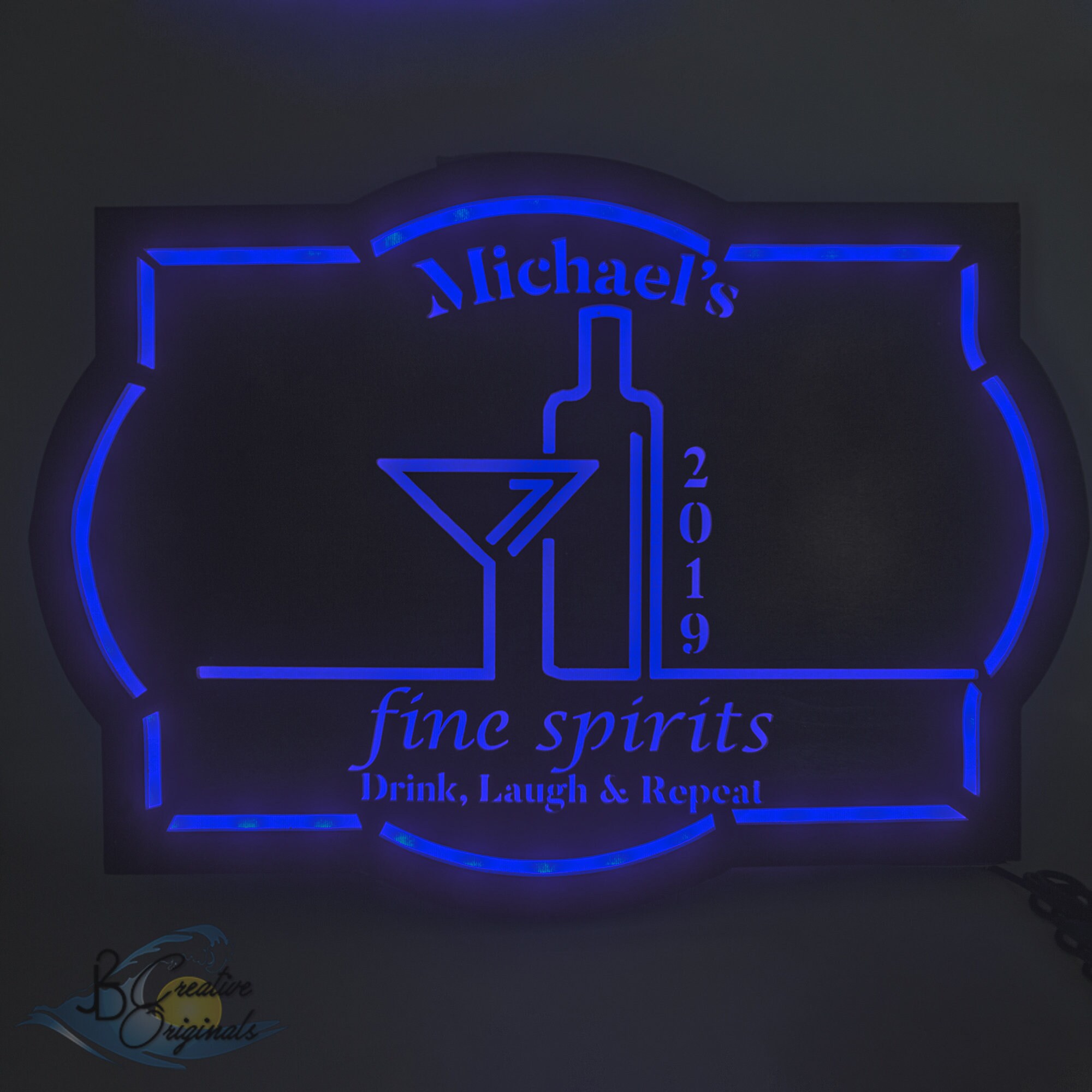 Illuminated Art Wall Art Lighted Bar Sign Personalized Bar - Etsy