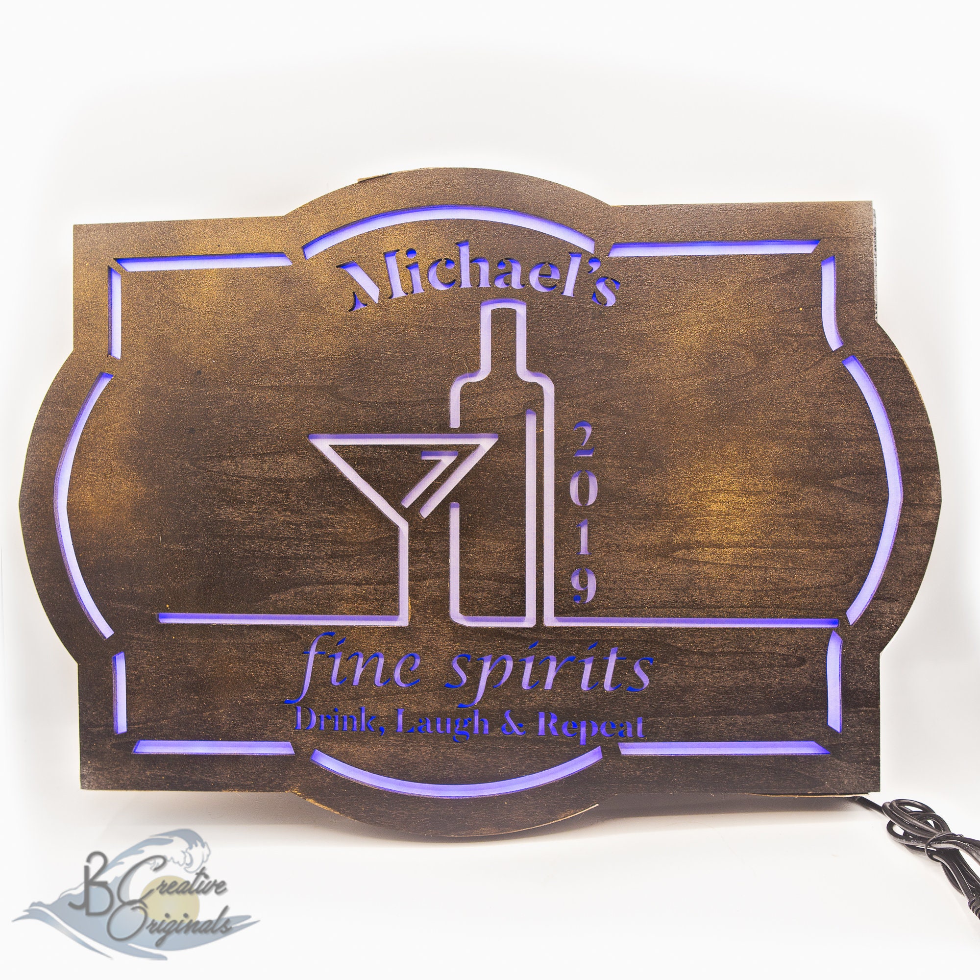 Illuminated Art Wall Art Lighted Bar Sign Personalized Bar - Etsy