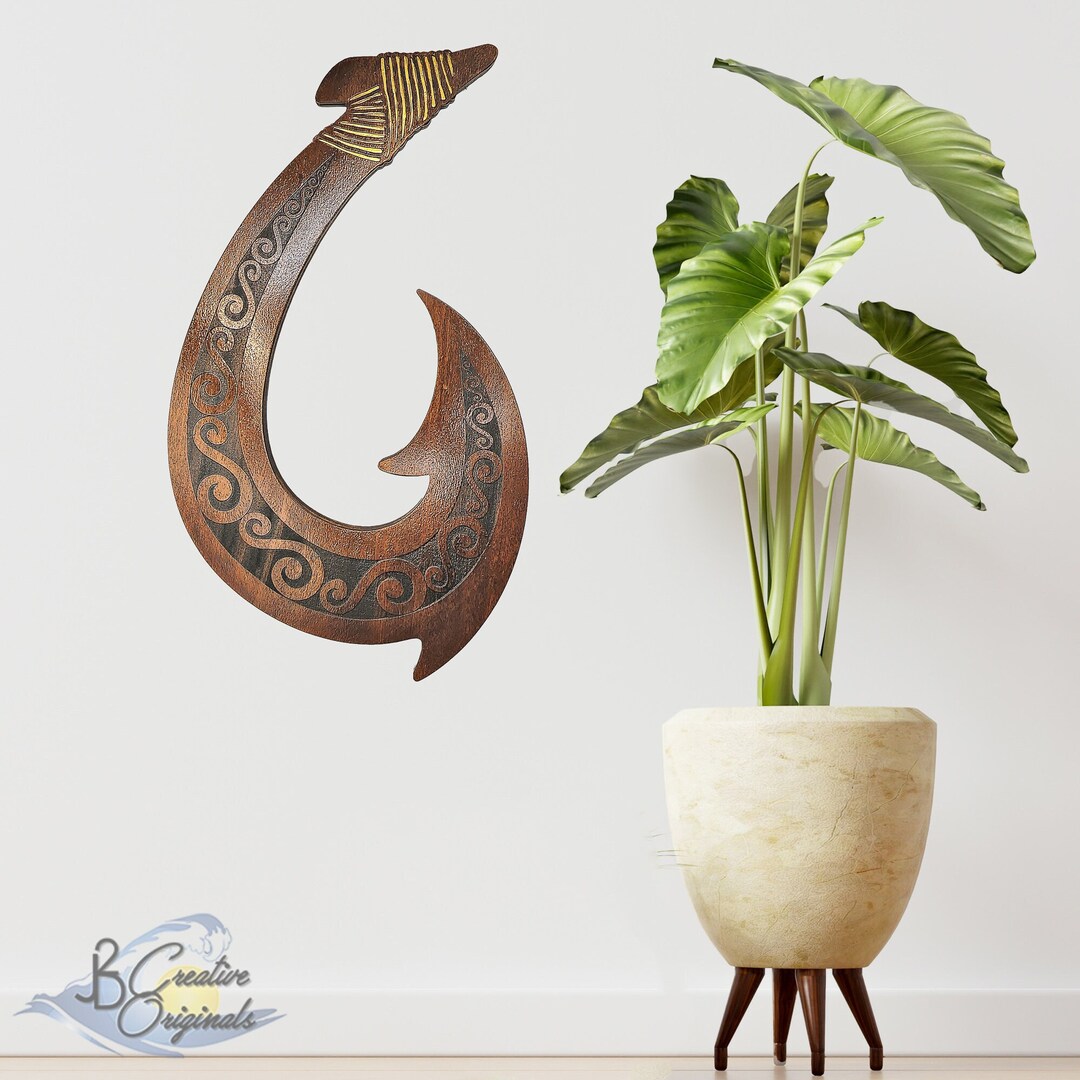 Handmade Hawaii Decor, Maui Hook II, Polynesian Art, Polynesian Decor ...