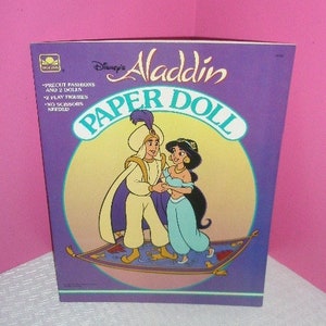 Vintage 1992 Disneys ALADDIN Paper Doll Book / Jasmine, Aladdin, the ...