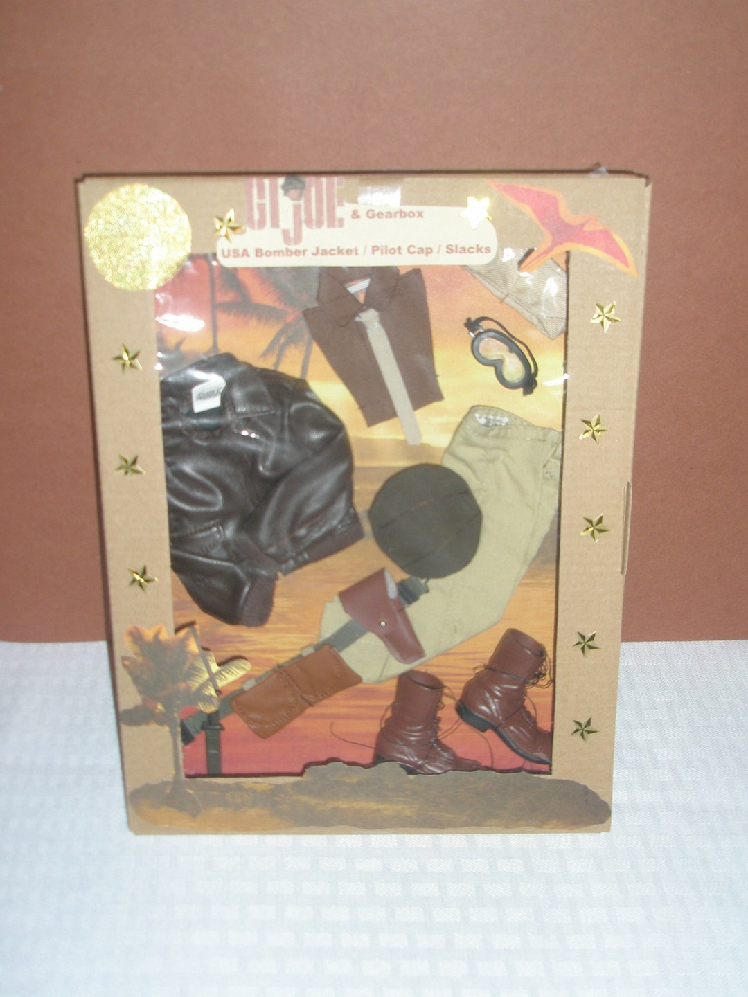 Vintage 2000 GI Joe & GEAR Box USA Bomber Jacket / Pilot Cap / Slacks ...