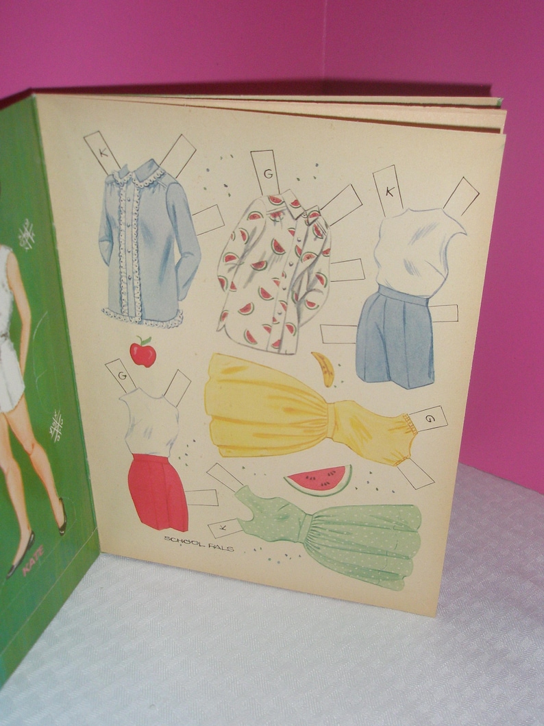 Vintage 1963 SCHOOL PALS Paper Dolls, Cut Out Book / 2 Paper Dolls With ...