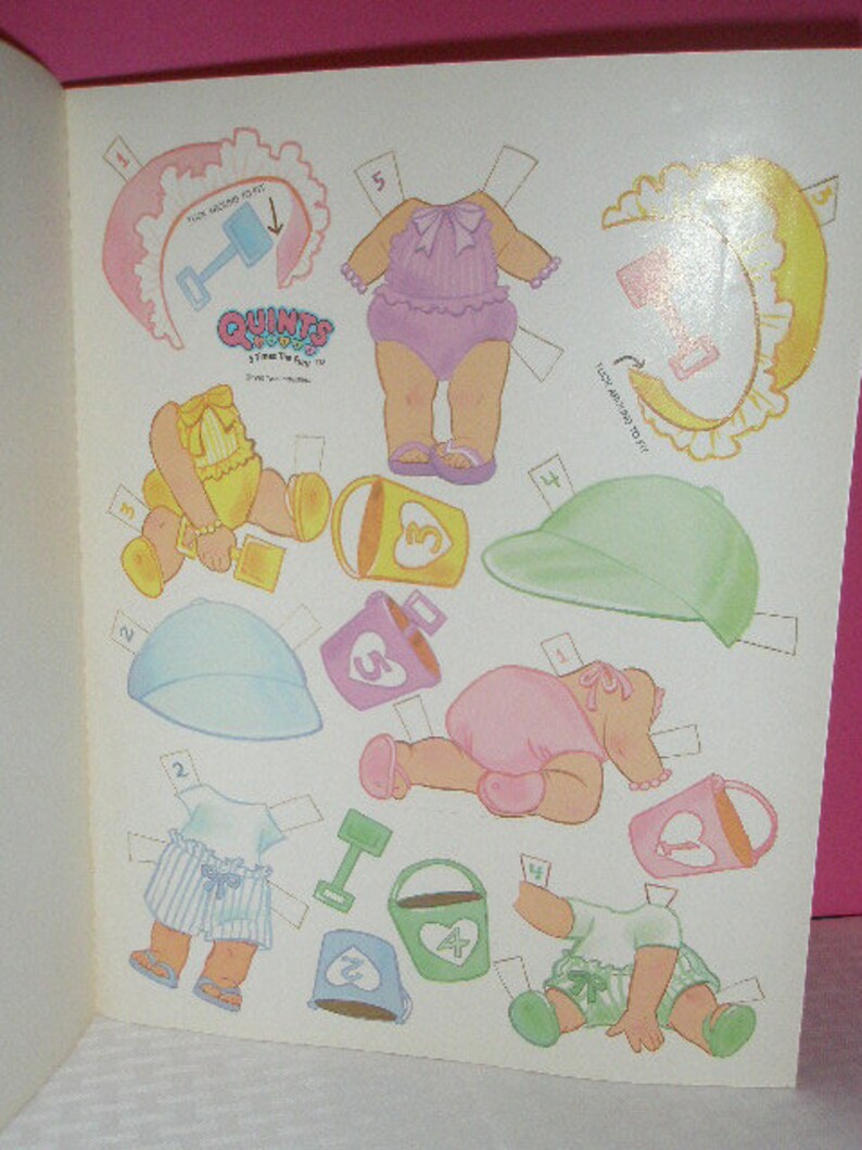 Vintage 1990 QUINTS PAPER DOLLS 1 2 3 4 5. 5 Times the Fun! Cute Paper ...