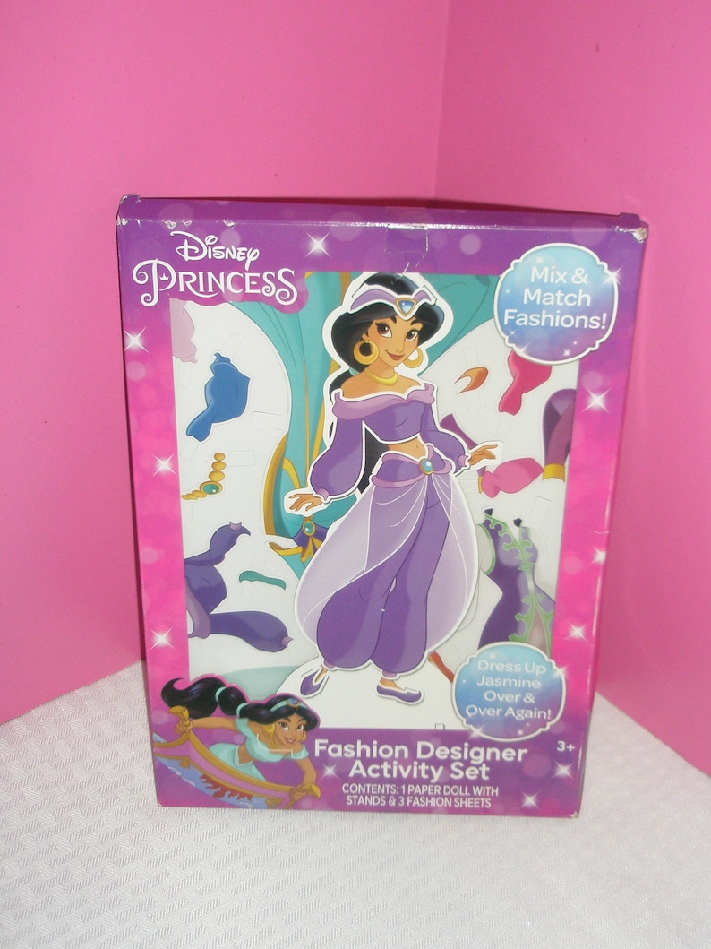 2022 DISNEY’S PRINCESS JASMINE Paper Doll Fashion Designer Activity Set ...