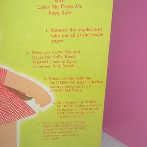 Vintage 1971 KOPY KATE Color Me & Dress Me Doll Book / 2 Kopy Kate ...