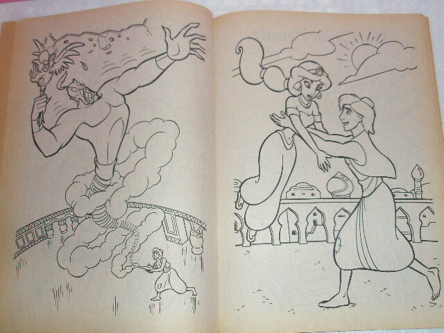 Vintage 1992 DISNEY'S ALADDIN Deluxe Edition Paper Doll Book & 1993 ...