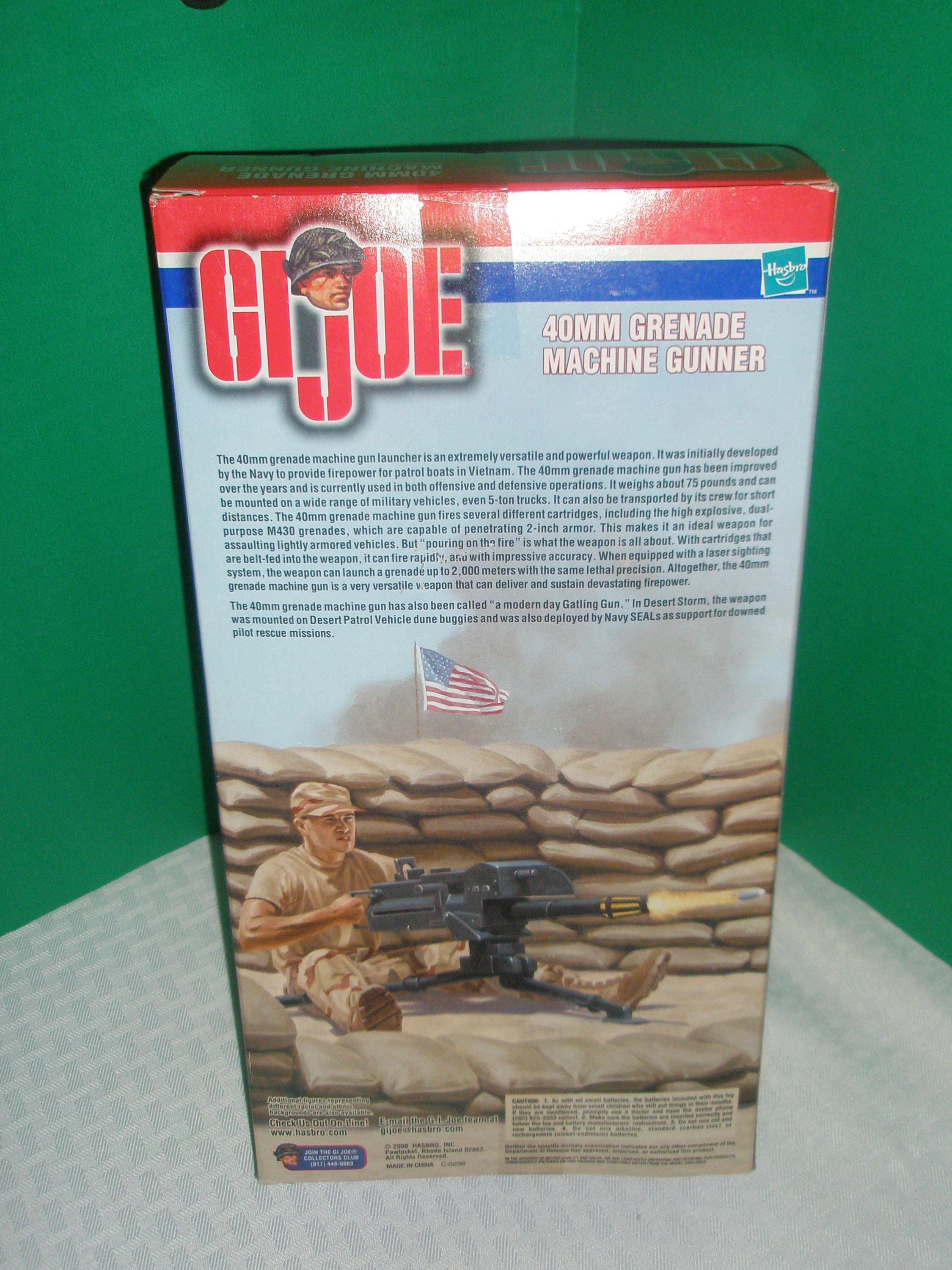 Vintage 2000 Hasbro Inc. GI JOE 40MM Grenade Machine Gunner ...