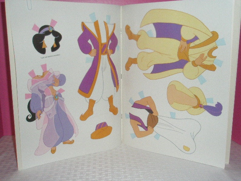 Vintage 1992 Disney"s ALADDIN Paper Doll Book / Jasmine, Aladdin, the ...
