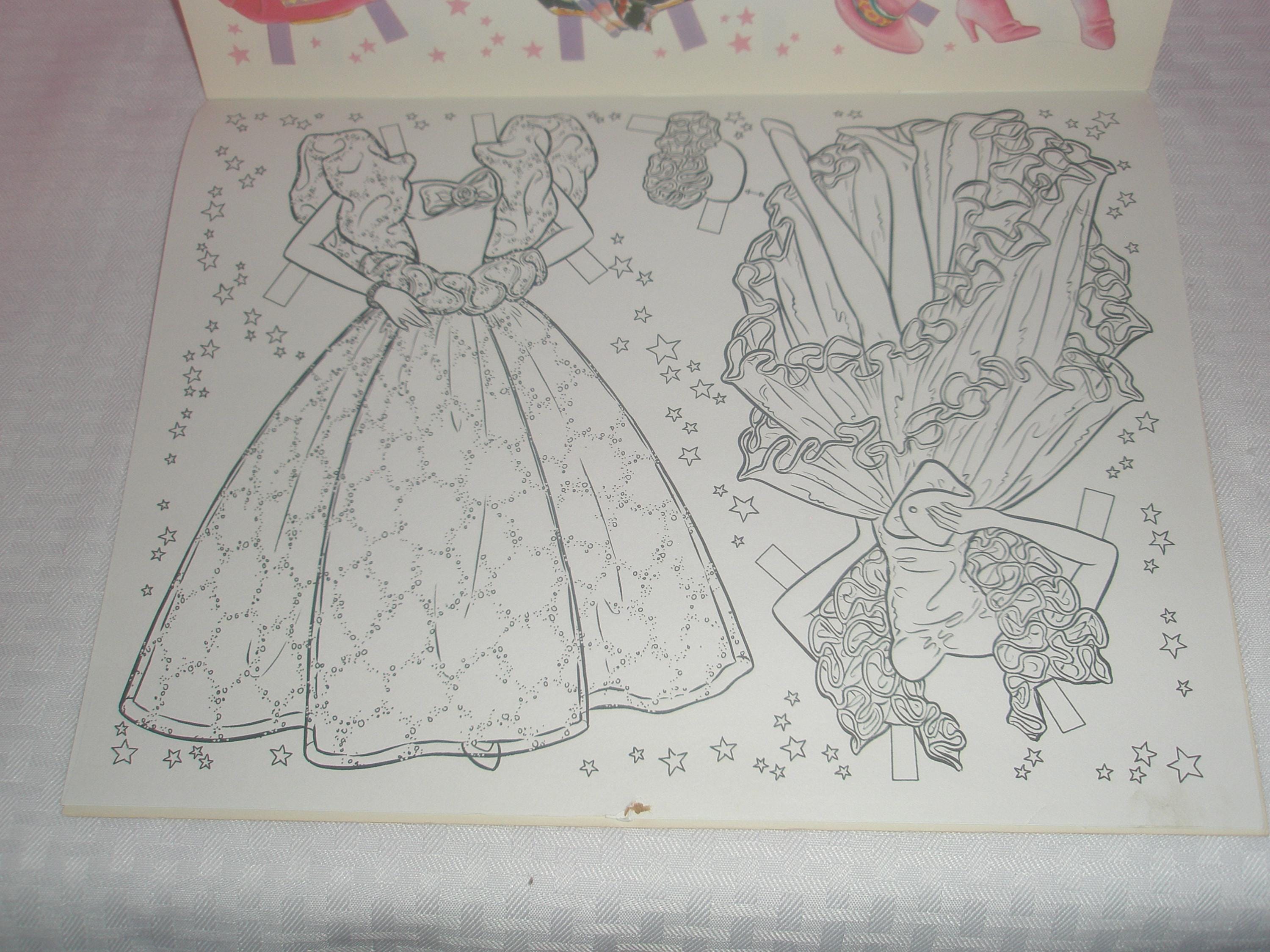 1990 DELUXE BARBIE Paper Doll Book * 9 Pages of More Fashions * 6 Pre ...