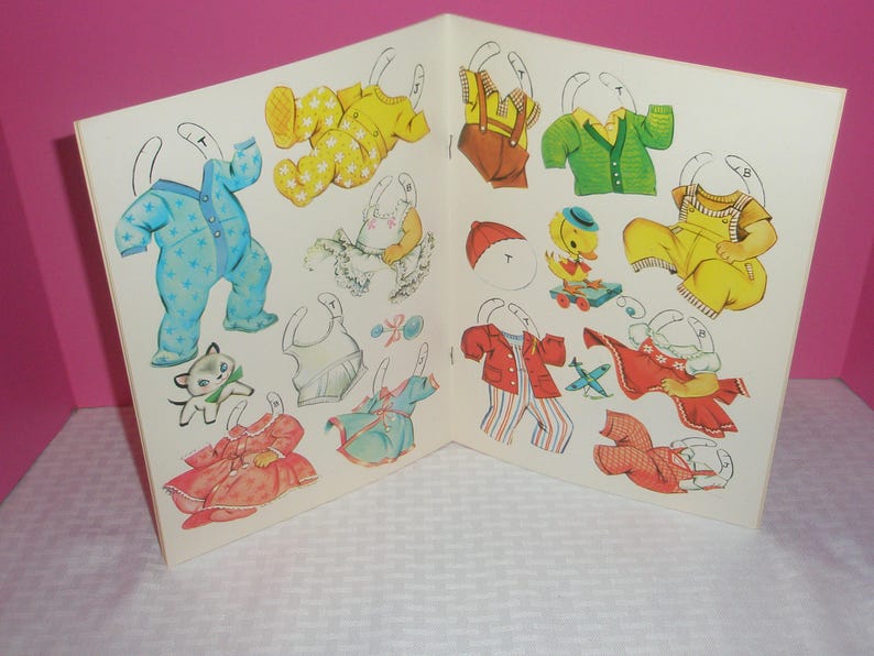 Vintage 1963 PAPER DOLL BABIES Paper Doll Book / 3 Stand-up Dolls 4 ...