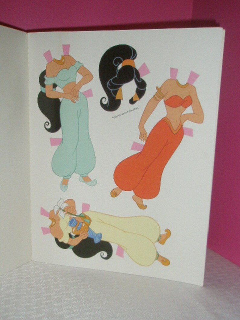 Vintage 1992 Disney"s ALADDIN Paper Doll Book / Jasmine, Aladdin, the ...