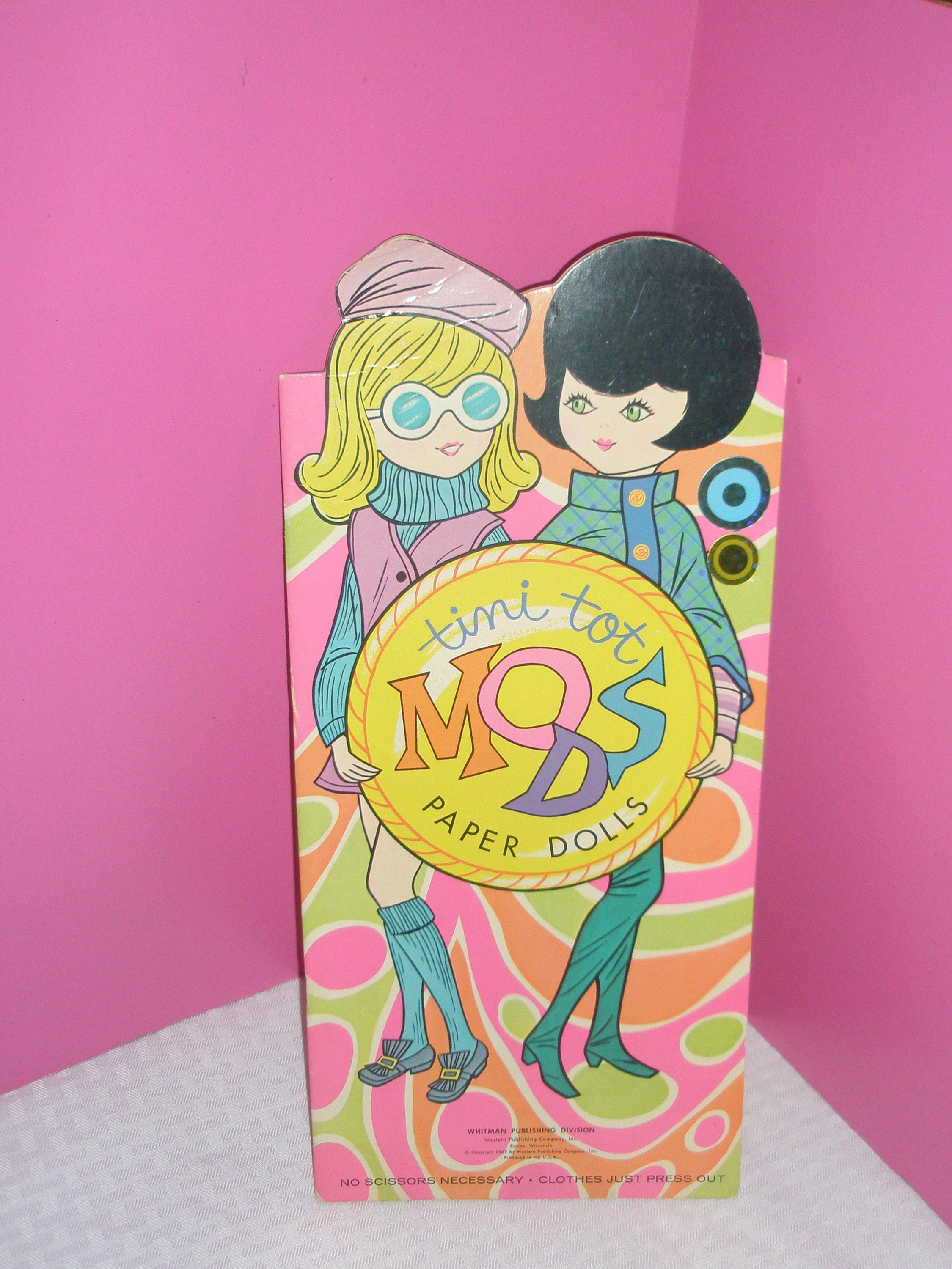 Vintage 1969 TINI TOT MODS Paper Dolls Paper Doll Book / 2 Paper Dolls ...