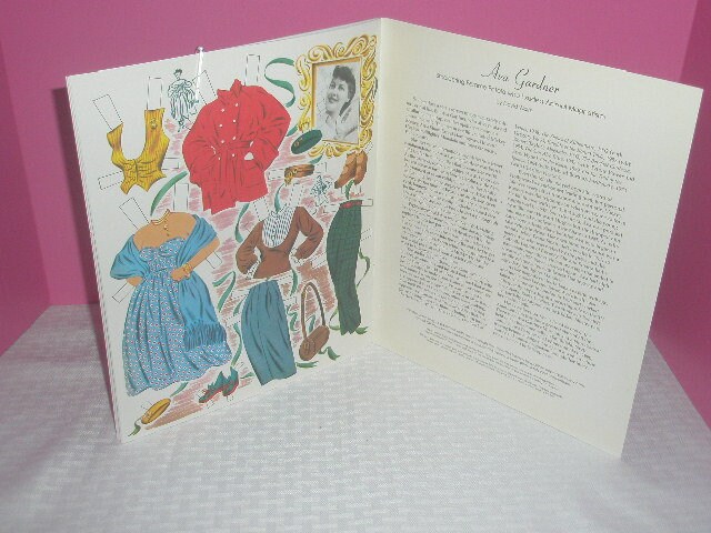 2008 AVA GARDNER Cut-out Dolls Paper Doll Book / Reproduction Print of ...
