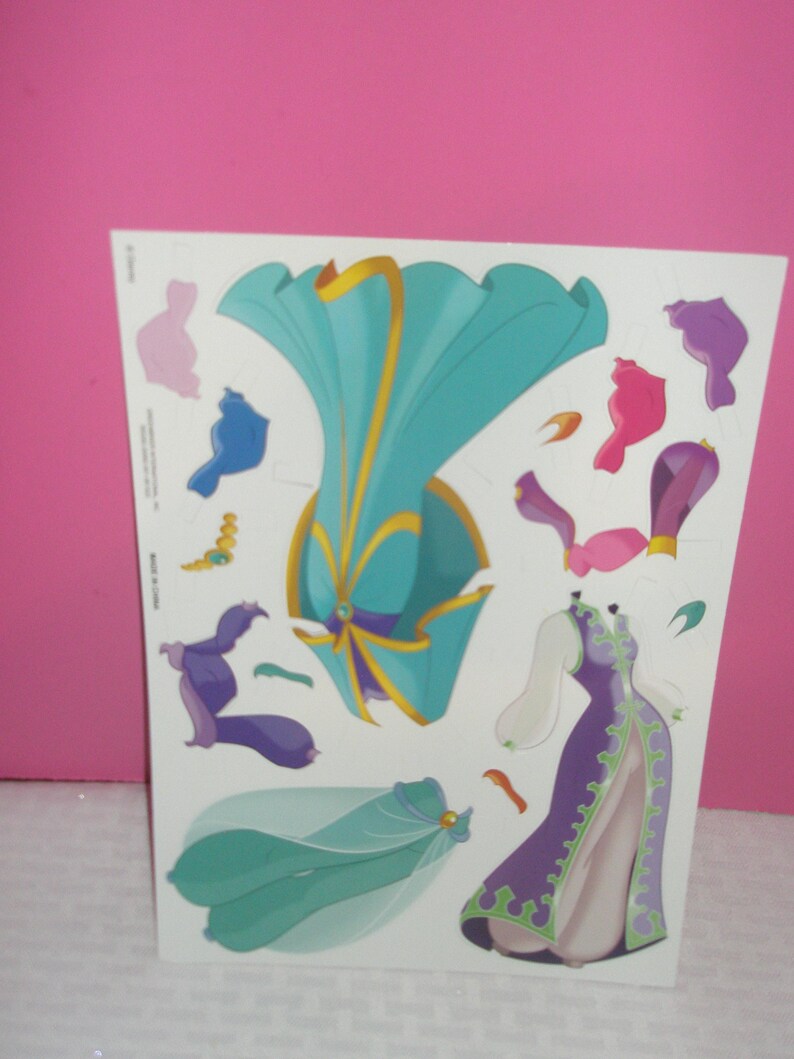 2022 DISNEY’S PRINCESS JASMINE Paper Doll Fashion Designer Activity Set ...