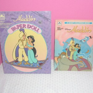 Vintage 1992 DISNEY'S ALADDIN Deluxe Edition Paper Doll Book & 1993 ...