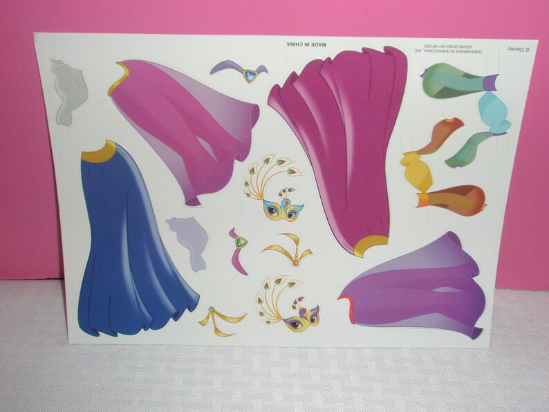 2022 DISNEY’S PRINCESS JASMINE Paper Doll Fashion Designer Activity Set ...