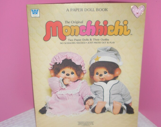 Vintage 1982 MONCHHICHI PAPER DOLL Book / Japanese Monkey Paper Dolls ...