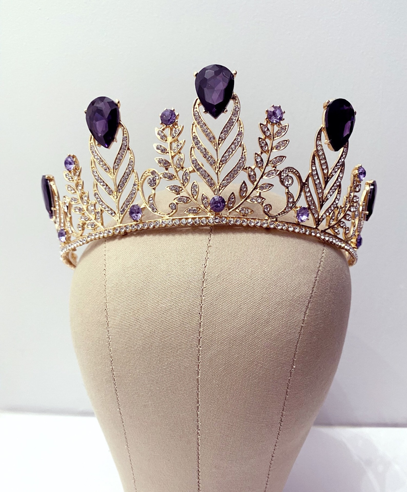 Purple Tiara Crown, Victorian Purple Gold Tiara,royalty Purple Crown ...