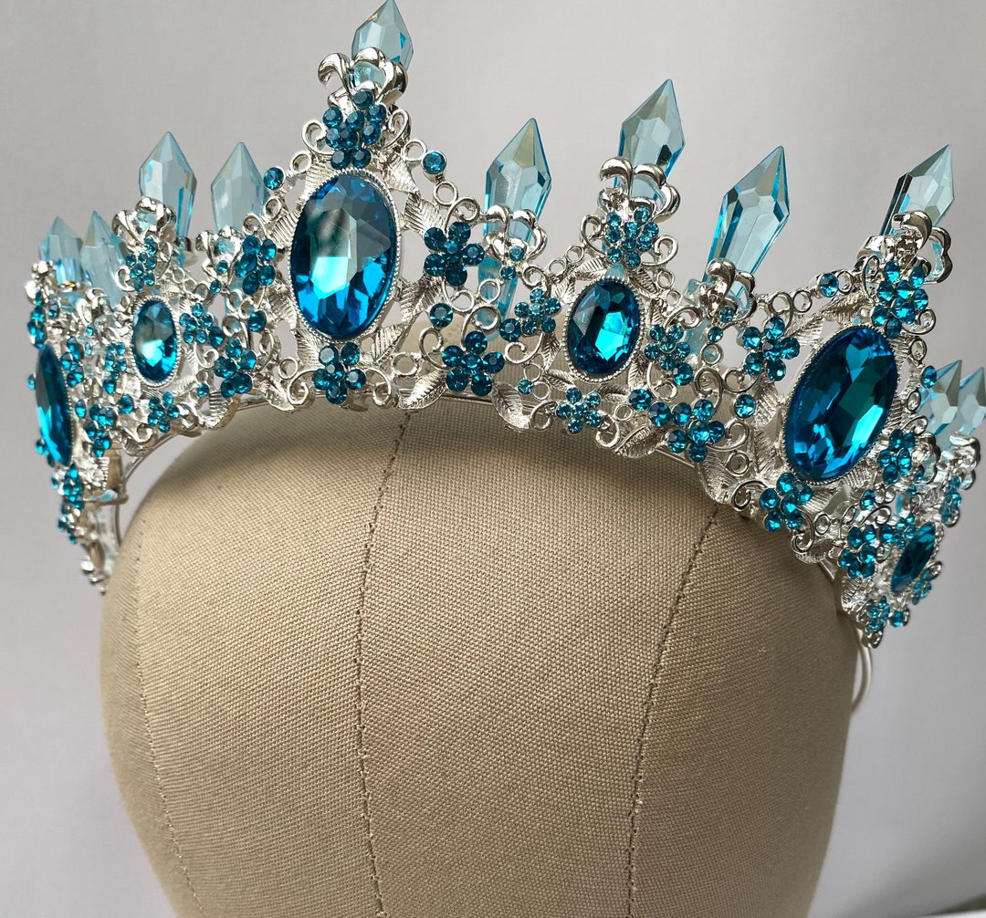 Blue Crystal Tiara: Austrian Crystal Pageant Crown - Etsy