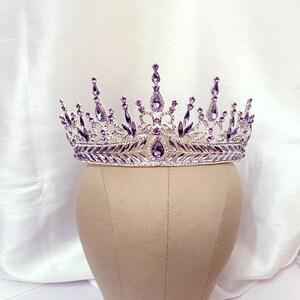 Purple Rhinestone Tiara, Victorian Purple Silver Tiara, Renaissance ...