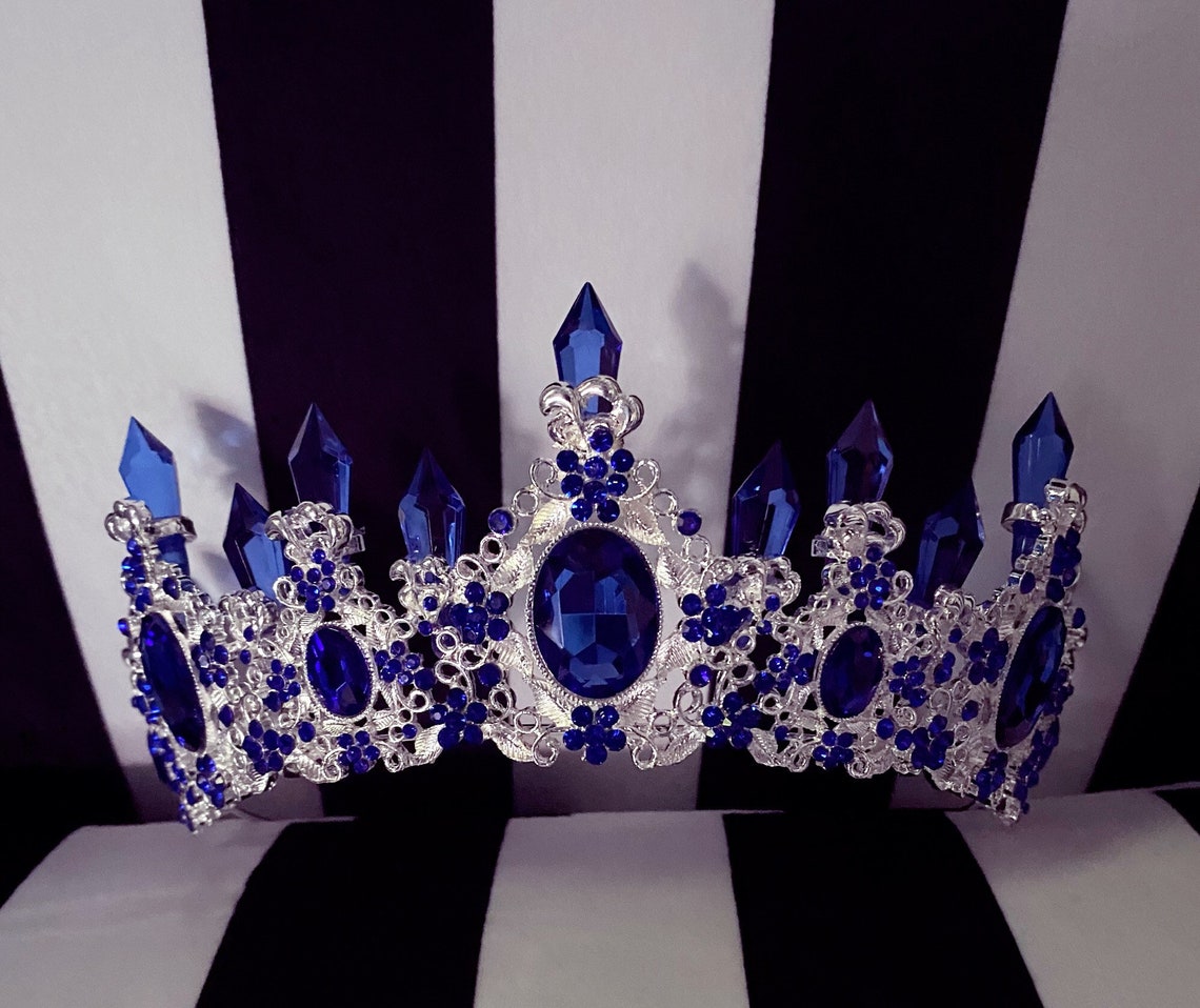 Royal Blue Crystal Crown Blue Crystal Tiara Pageant Crown - Etsy