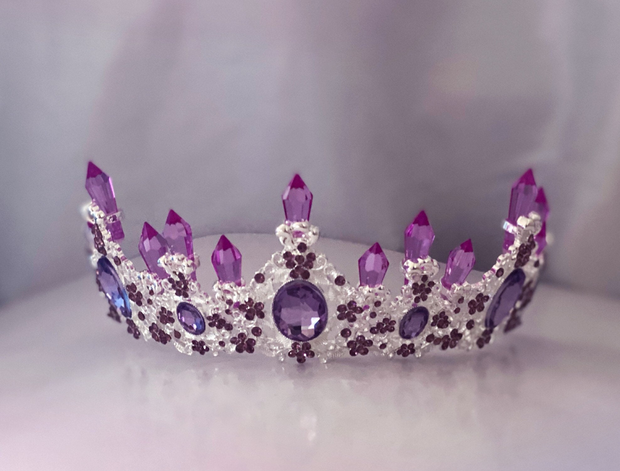 Purple Crystal Crown Purple Crystal Tiara Pageant Crown - Etsy