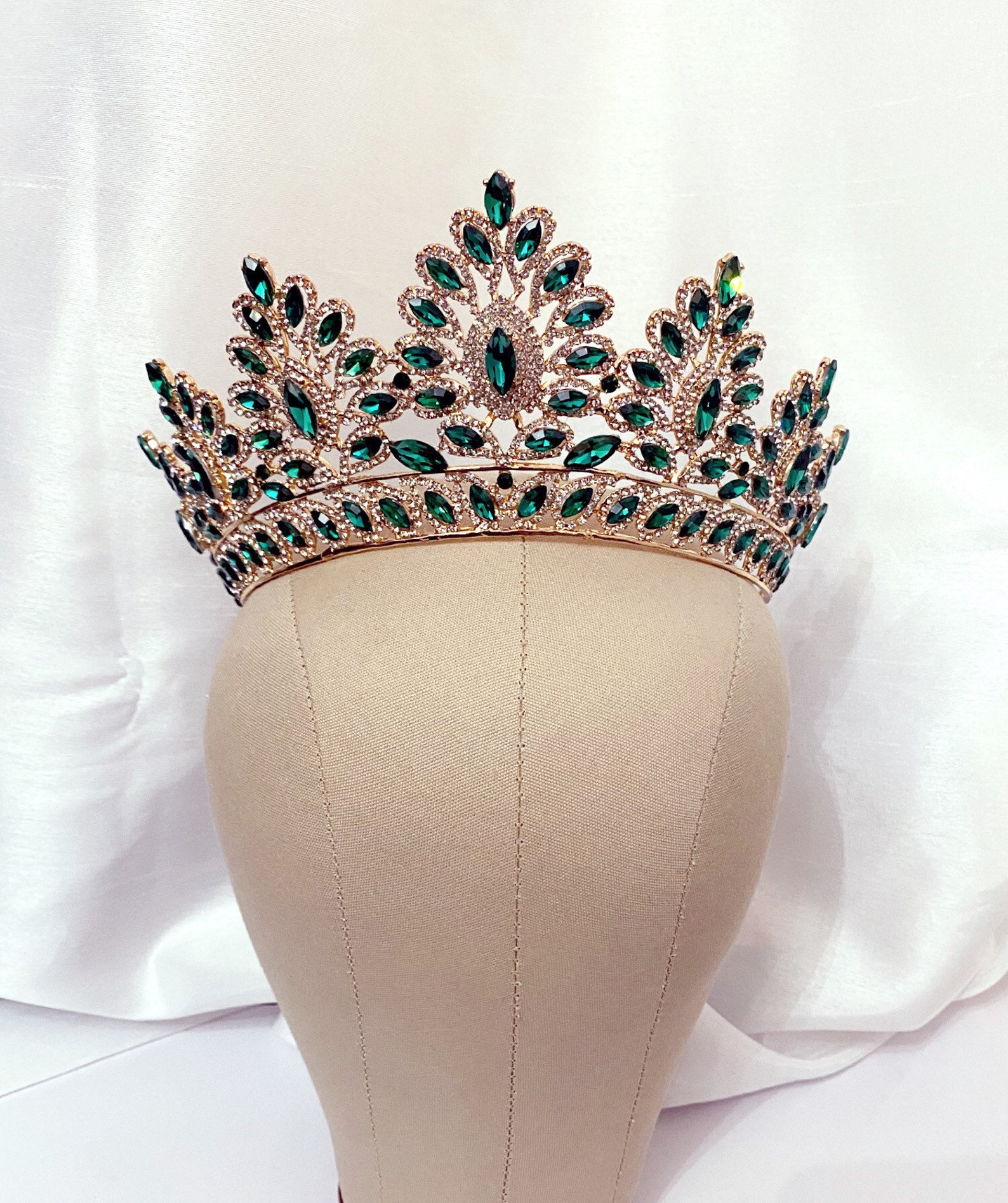 Victorian Blue Crystal Crown, Sapphire Rhinestone Tiara - Etsy