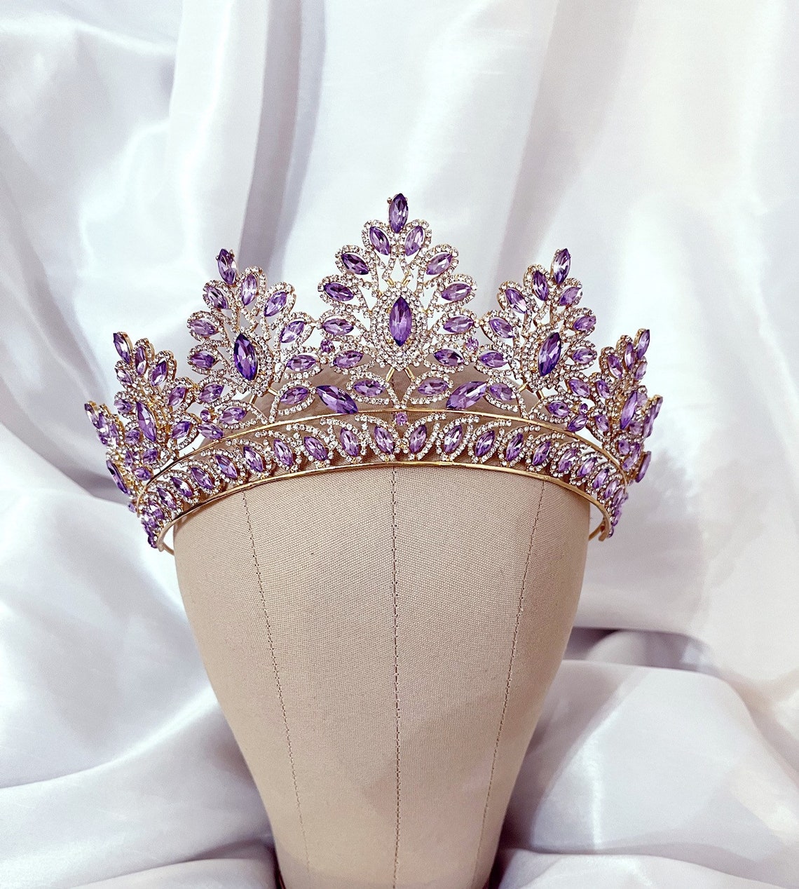 Baroque Violet Purple Tiara With Gold Victorian Purple Gold - Etsy